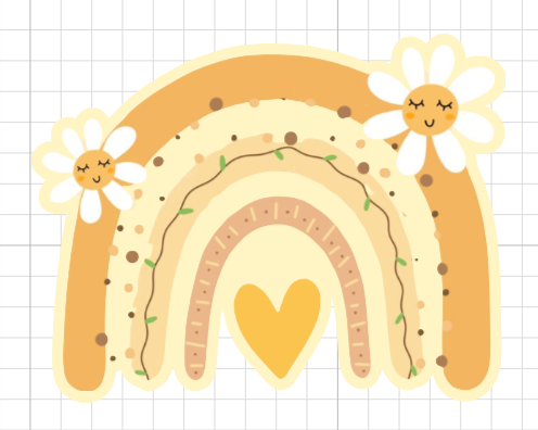 Arcoíris con margaritas • lámina pequeña – Sprinkles Studio